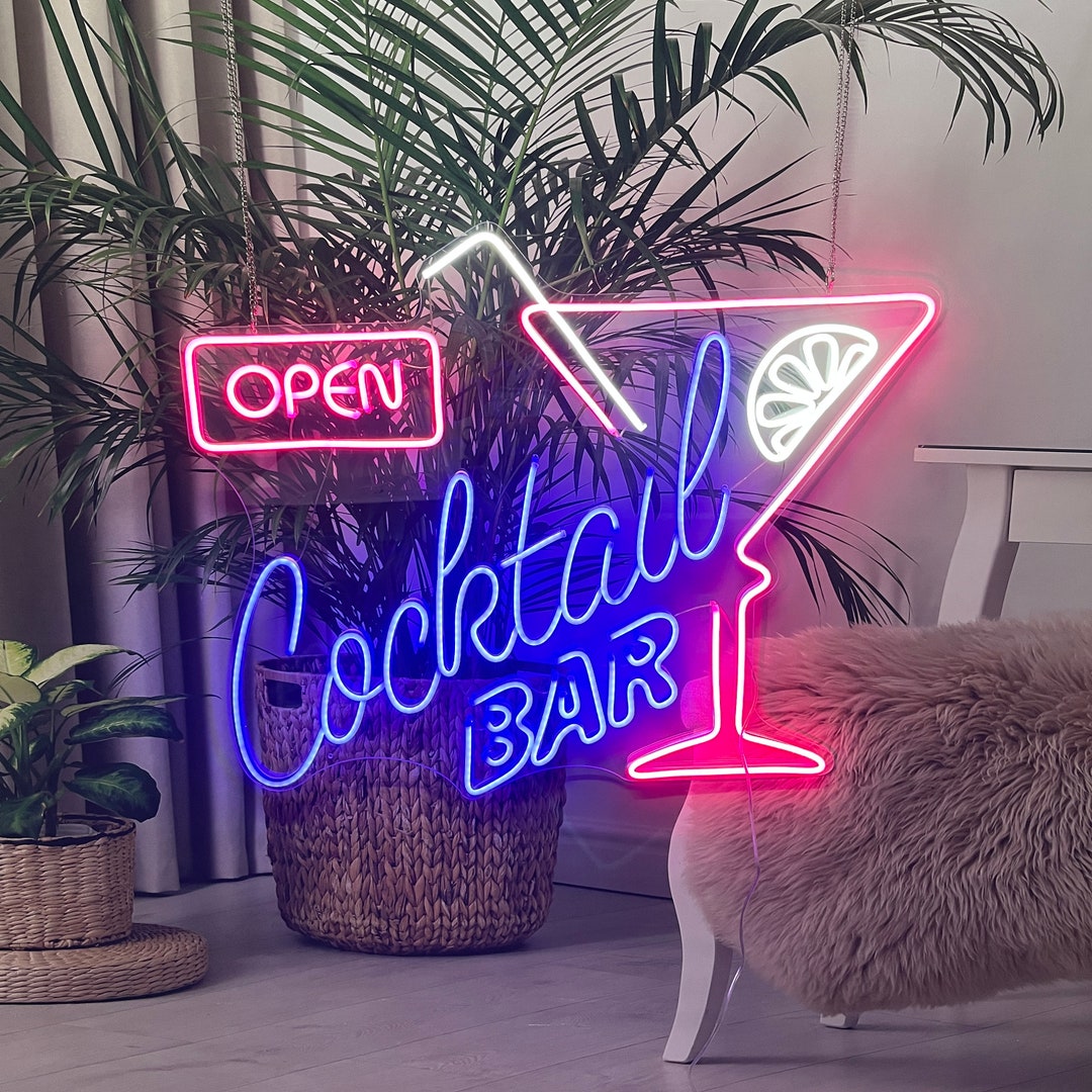 Custom Bar Neon Light Neon Bar Sign Led Light Cocktail - Etsy