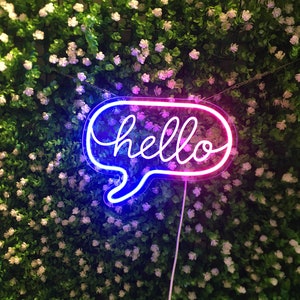 Neon Sign Light Hello Led USB 5v Personalized Birthday Decoration Room ...