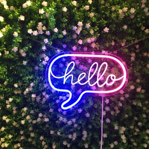 Neon Sign Light Hello Led USB 5v Personalized Birthday Decoration Room ...