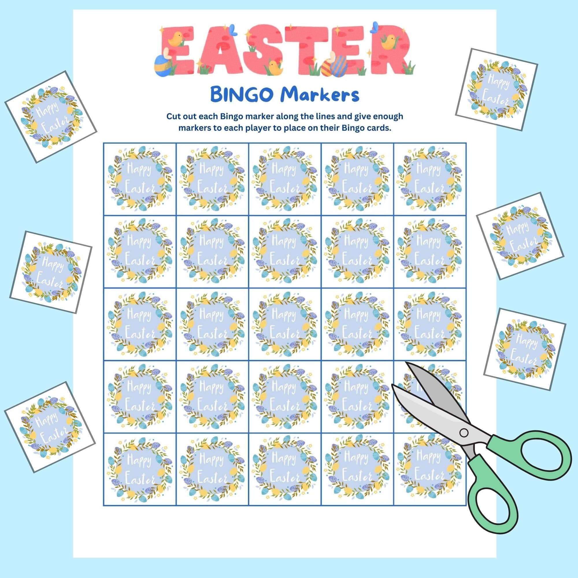 Easter Bingo, 30 Printable Easter Bingo Cards, Easter Activity for Kids ...
