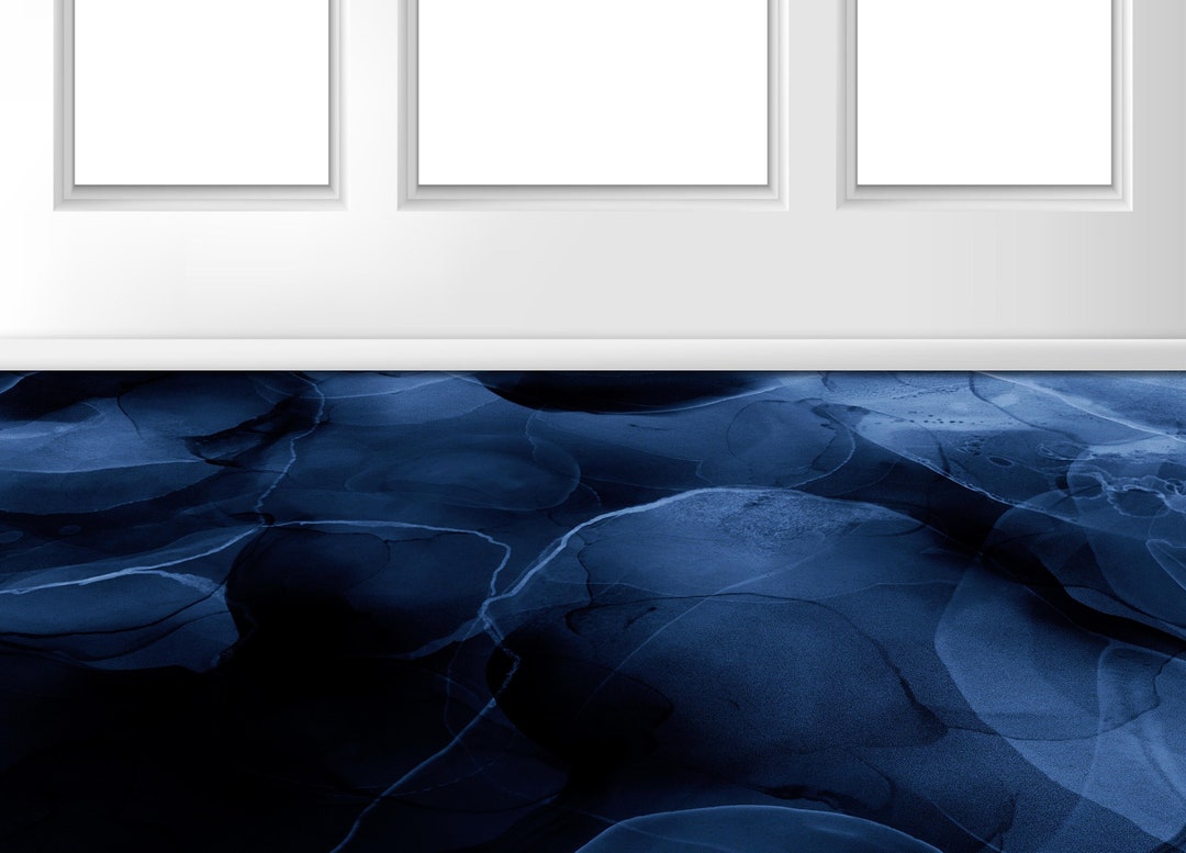 Blue Abstract Vinyl PVC Flooring Dark Vinyl Flooring Blue - Etsy