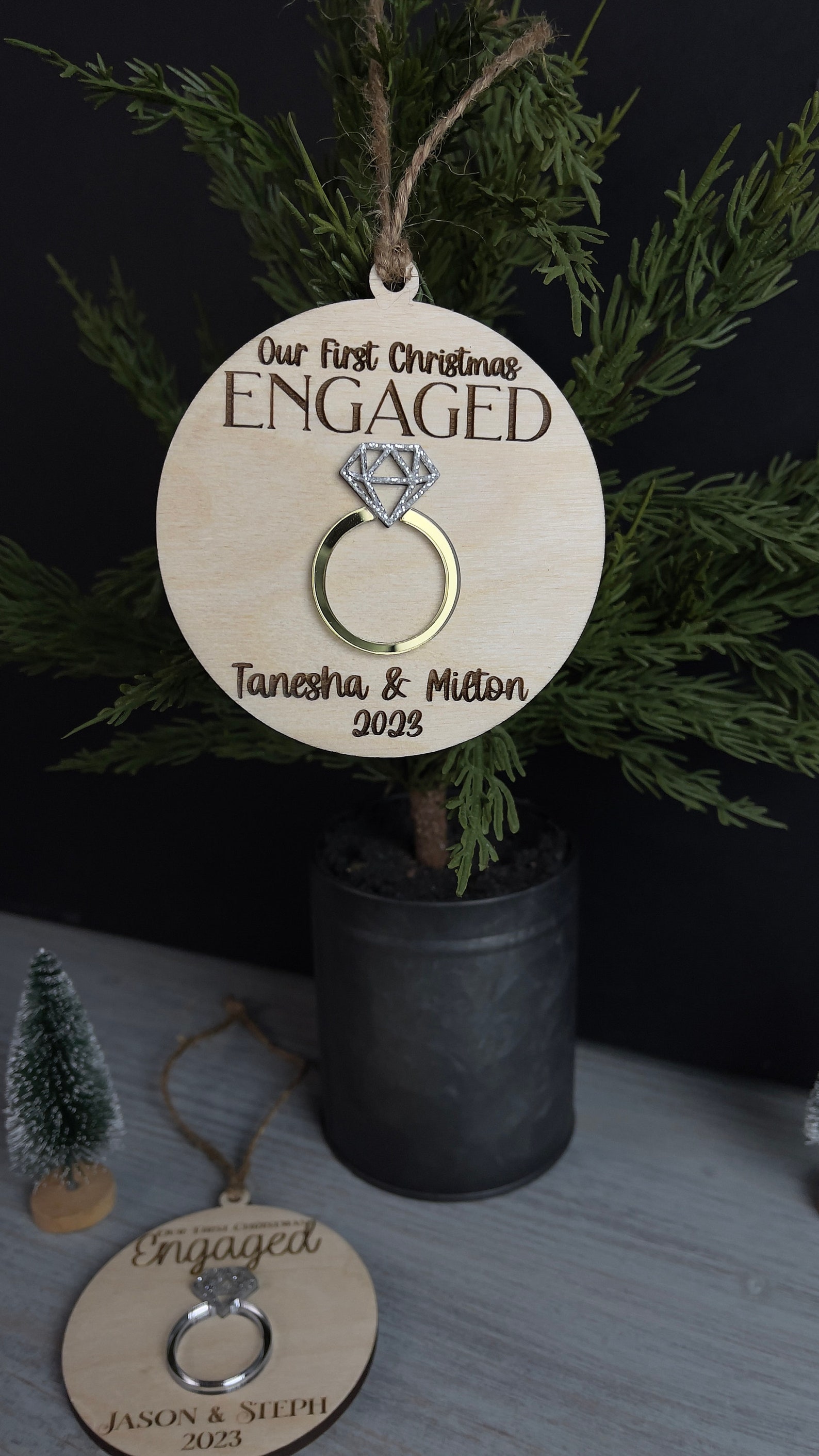First Christmas Engaged Ornament, Engagement Ornament, Our First ...