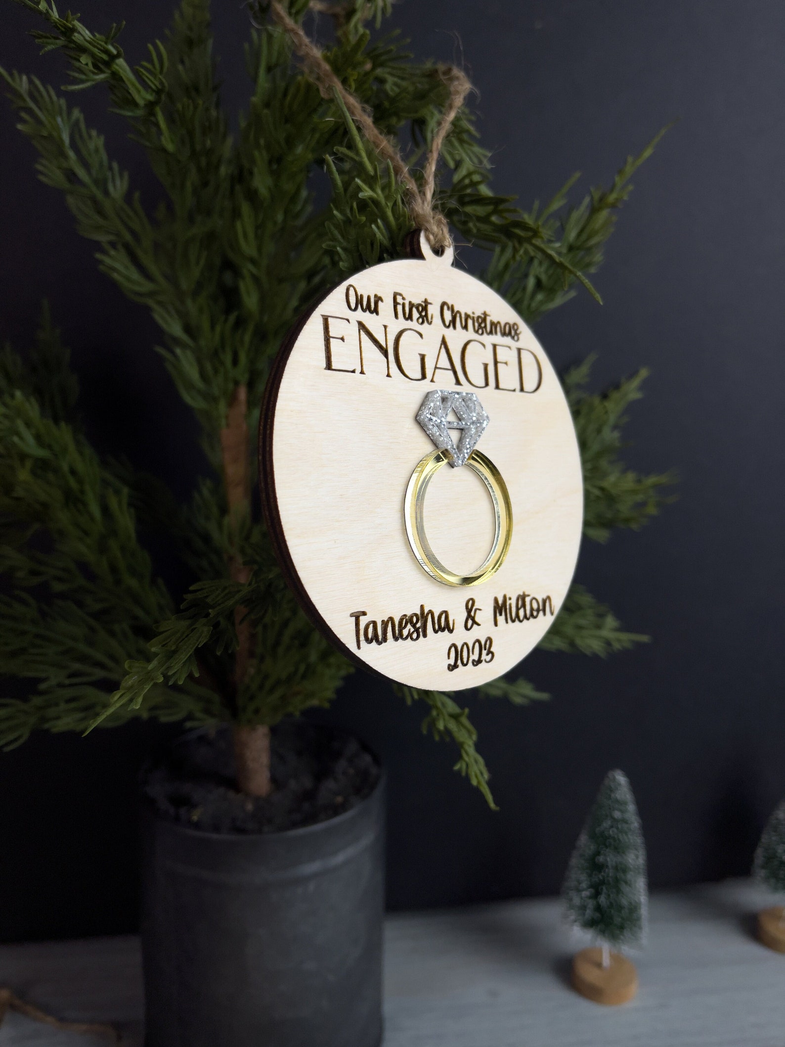 First Christmas Engaged Ornament, Engagement Ornament, Our First ...
