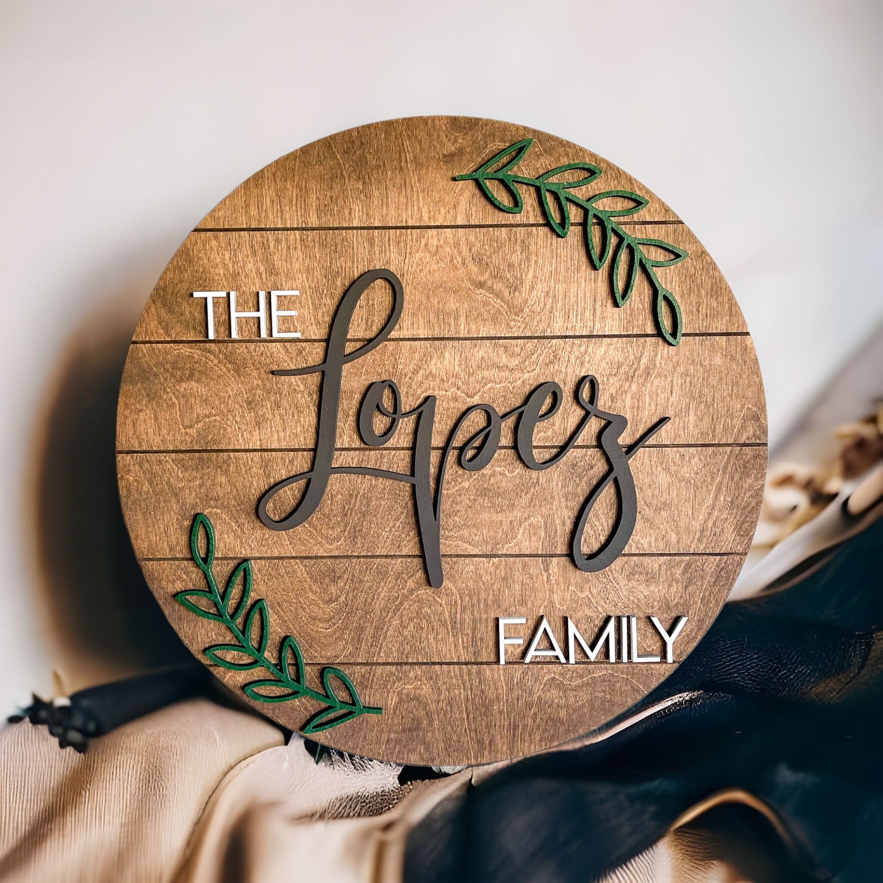 Family Name Sign, Last Name Decor, Last Name Sign, Year Round Wreath ...