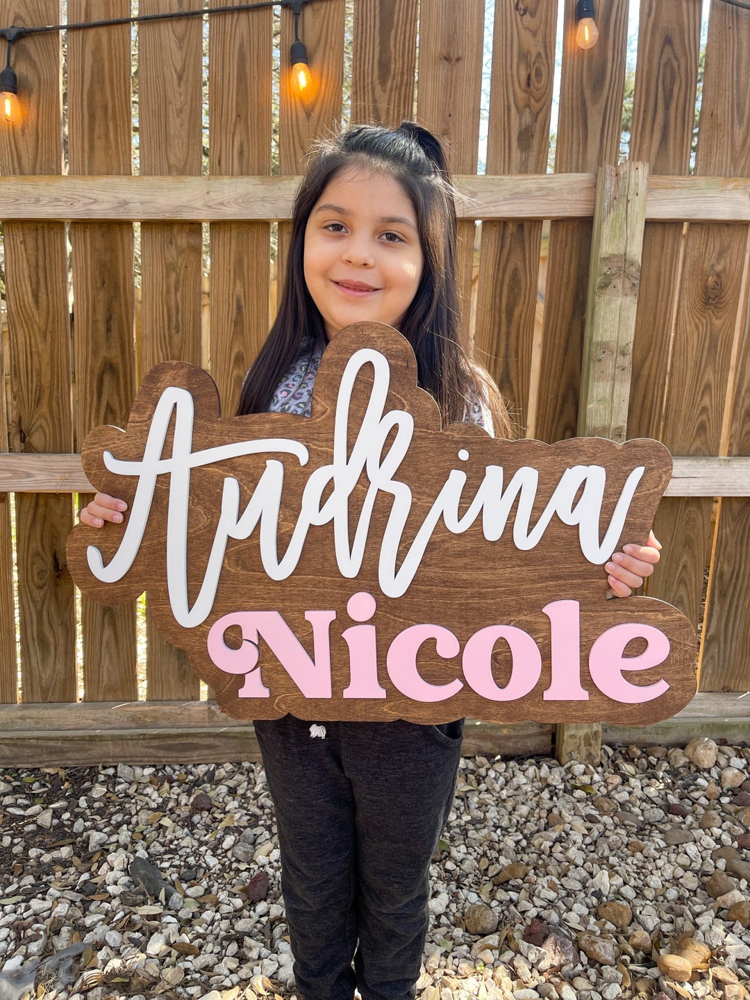 Layered Baby Name Sign, Nursery Name Sign, Above Crib Name Sign, Large ...