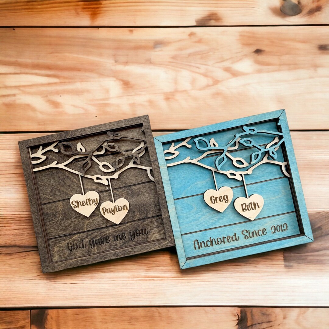 Couple Name Sign, Hanging Heart Sign, Gift for Couples, Wedding Gifts ...