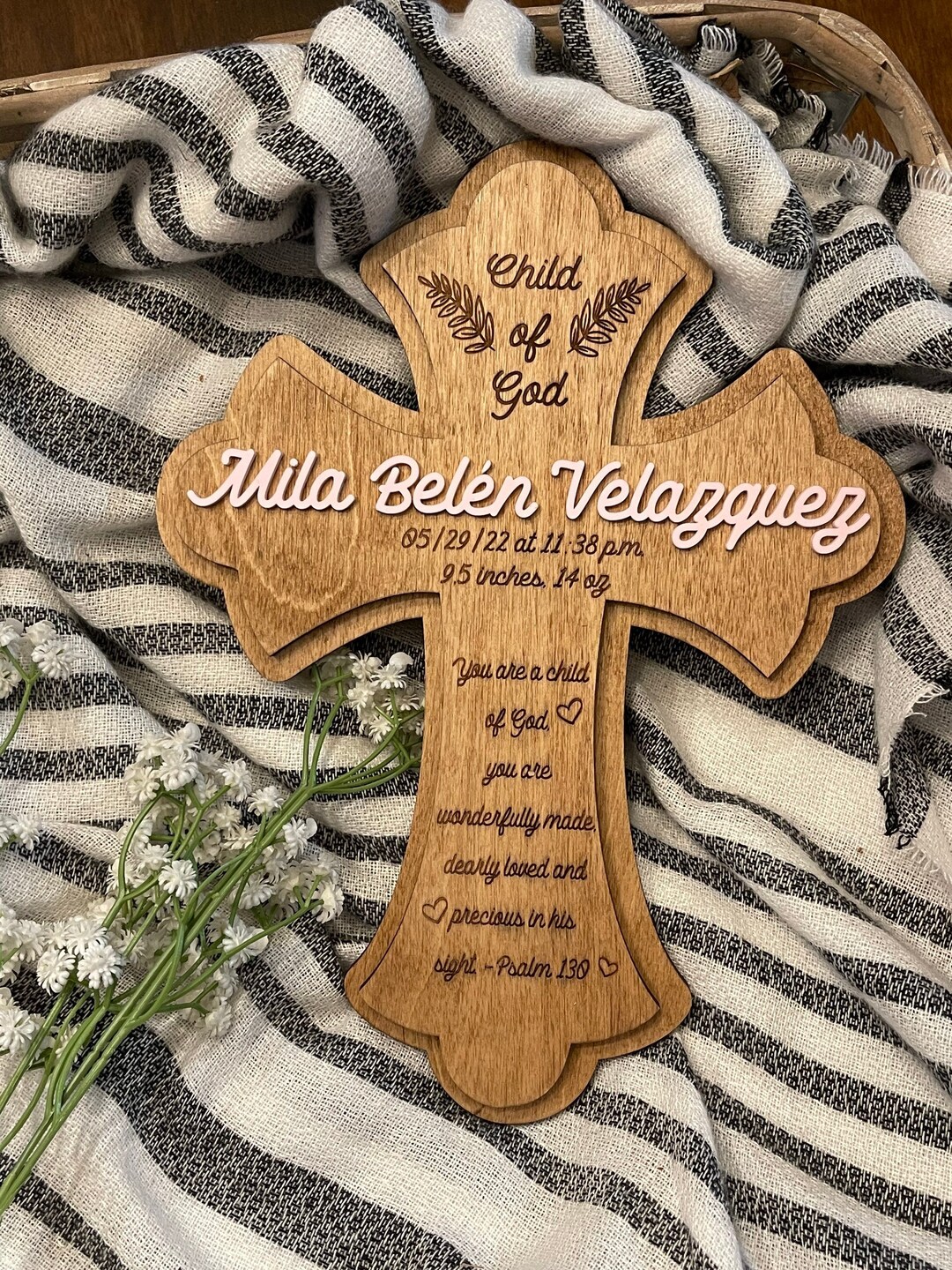 Baptism Cross Personalized Baptism Cross Rustic Baptism - Etsy