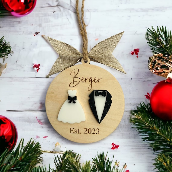 Bride's first christmas ornament set store