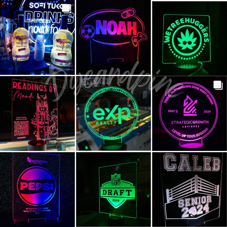 Acrylic Led Sign, Led Acrylic Sign, LED Light, Led Centerpiece, Led ...