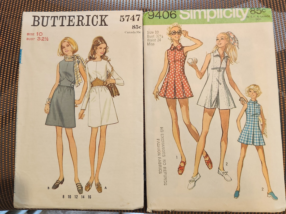 2 Vintage Sewing Patterns, Simplicity 9406 and Butterick 5747 - Etsy