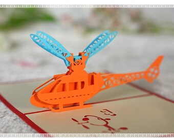 Helicopter Pop up Cards - Etsy