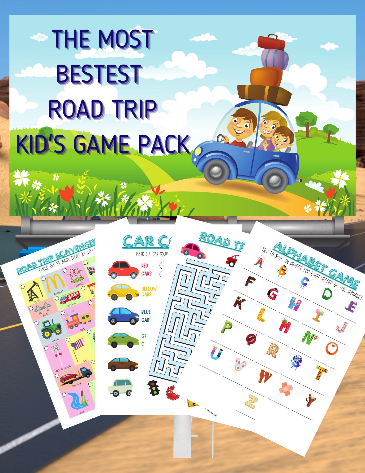 Road Trip Bundle Kid's Car Games, Printable - Etsy