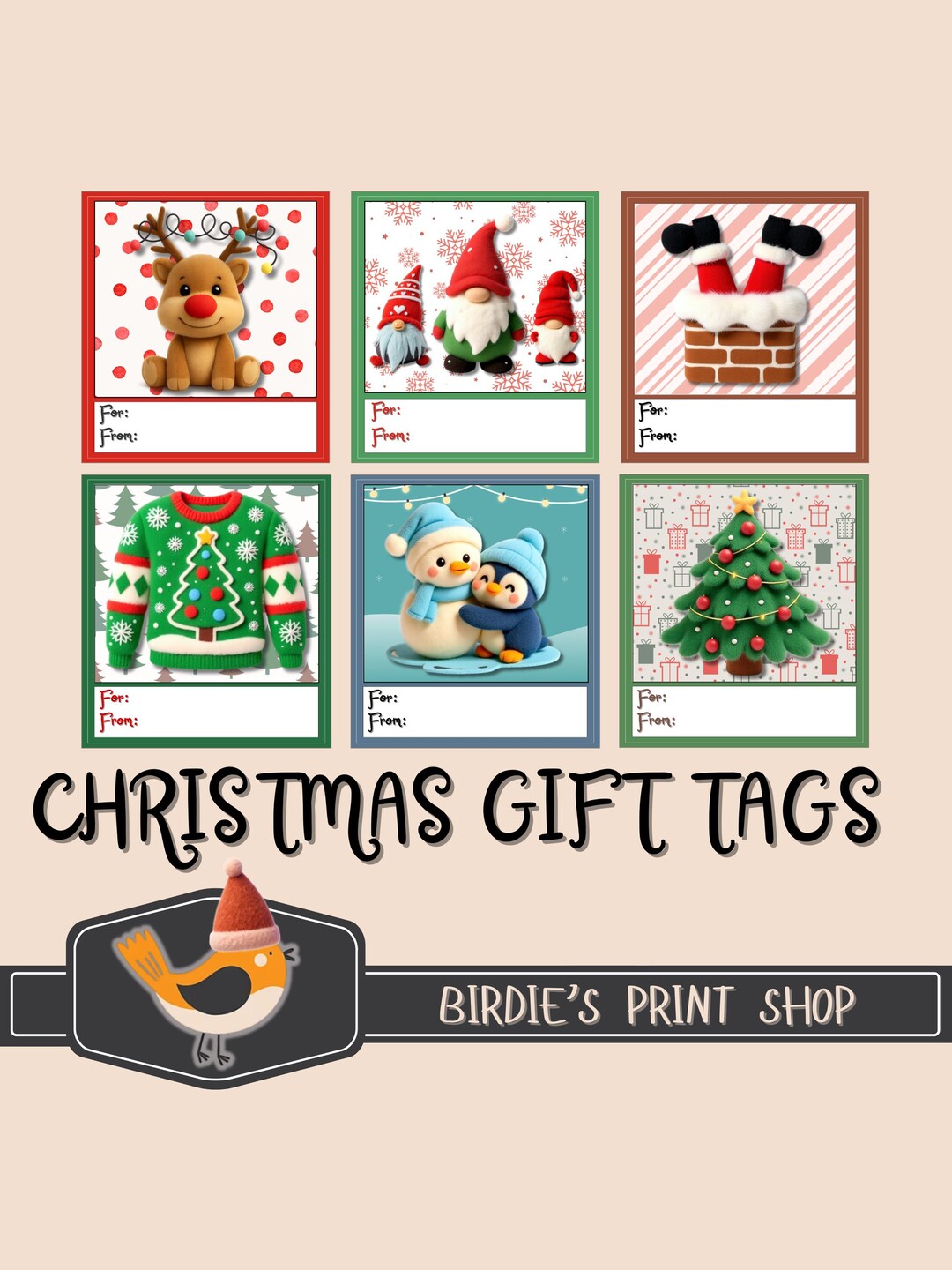 Christmas Gift Tag Bundle | Printable Holiday Gift Tags | Seasonal ...