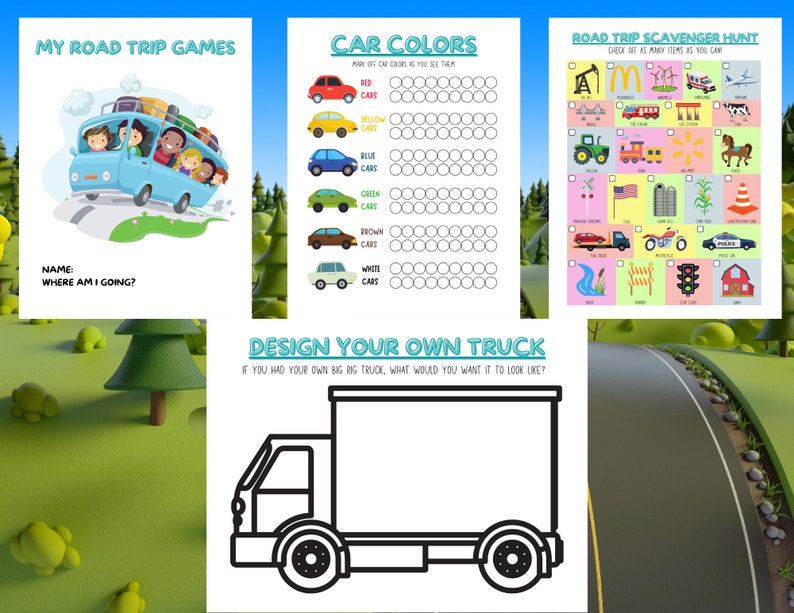 Road Trip Bundle Kid's Car Games, Printable - Etsy