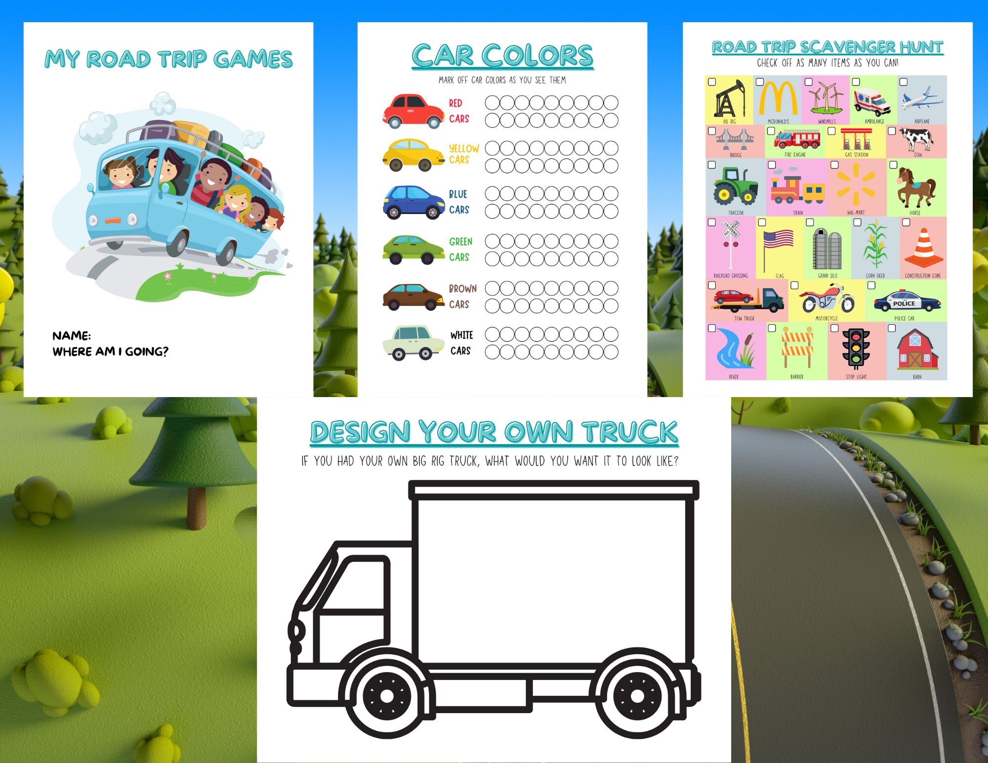 Road Trip Bundle Kid's Car Games, Printable - Etsy