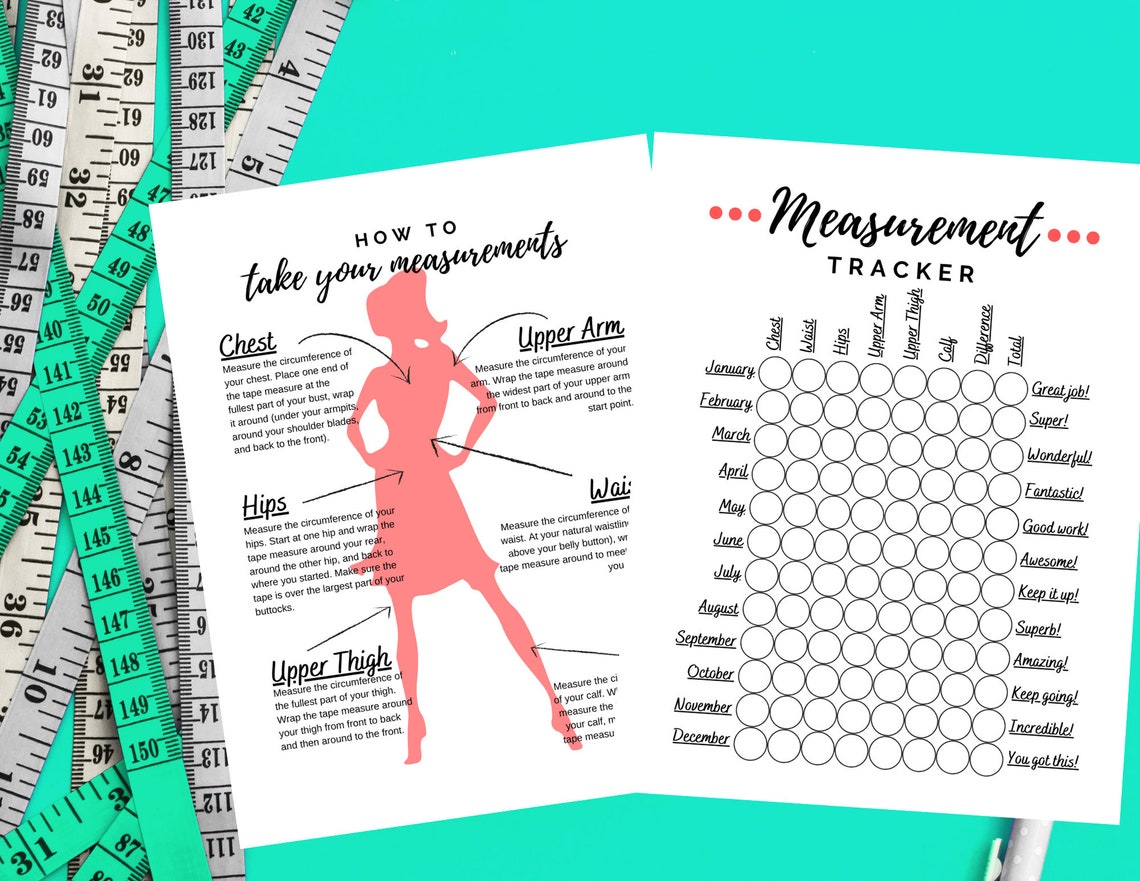 Body Measurement Tracker, Cute, Printable - Etsy