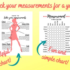 Body Measurement Tracker, Cute, Printable - Etsy