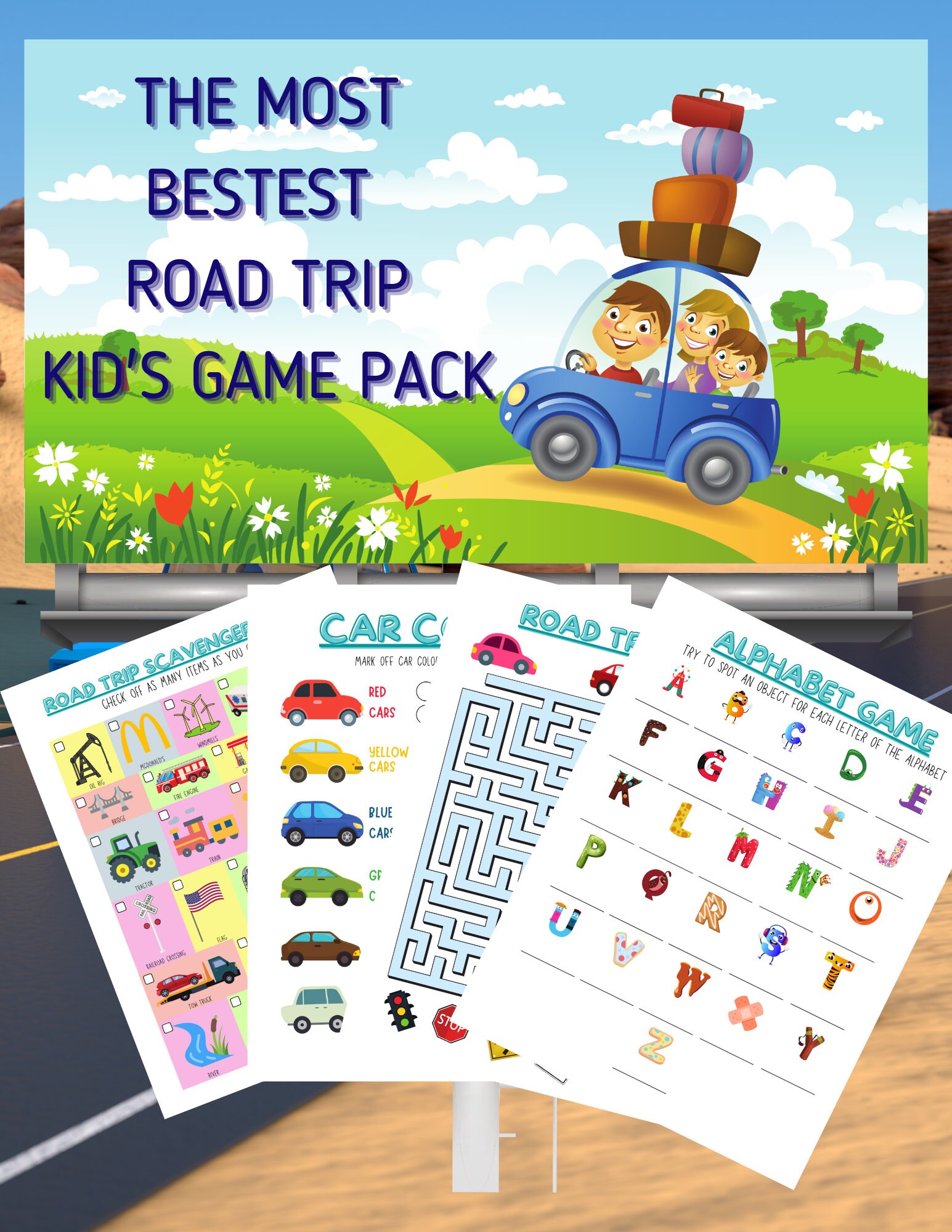 Road Trip Bundle Kid's Car Games, Printable - Etsy