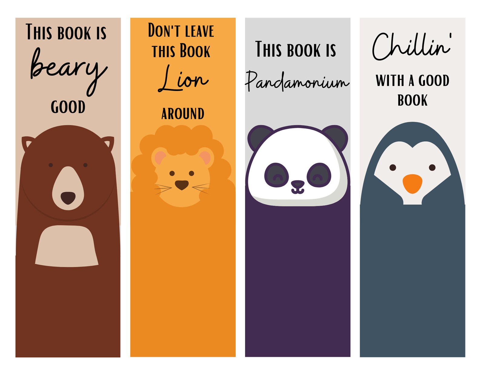 Fun Animal Bookmarks - Etsy