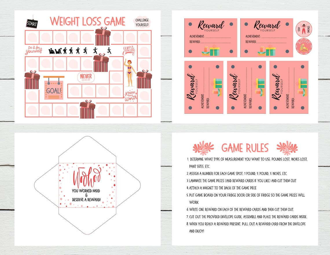Weight Loss Game Board, Fun, Interactive - Etsy