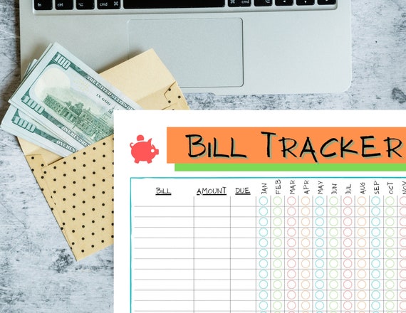 Monthly Bill Tracker Bill Chart | Etsy
