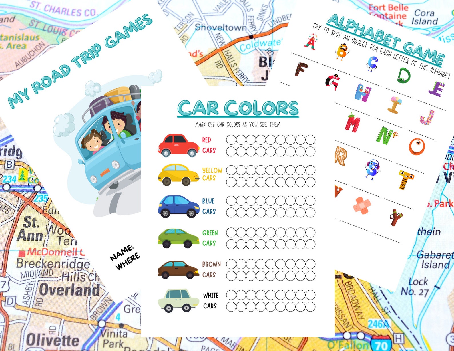 Road Trip Bundle Kid's Car Games, Printable - Etsy