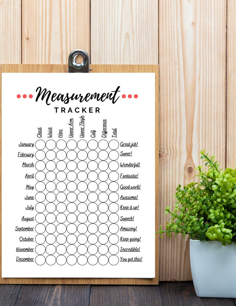 Body Measurement Tracker, Cute, Printable - Etsy