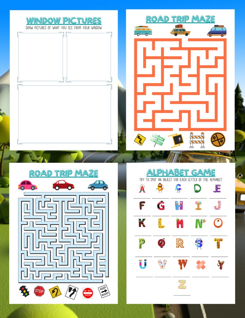 Road Trip Bundle Kid's Car Games, Printable - Etsy