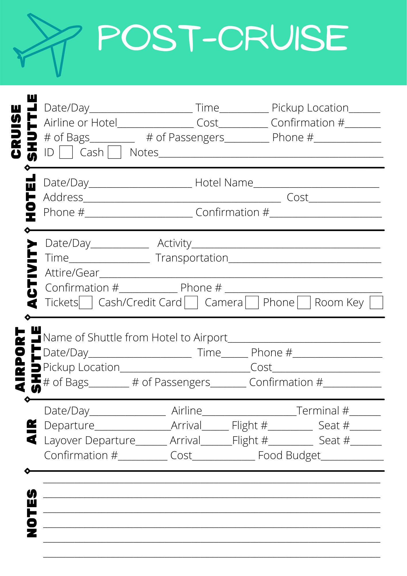 Cruise Planning Kit Printable Cruise Planner - Etsy