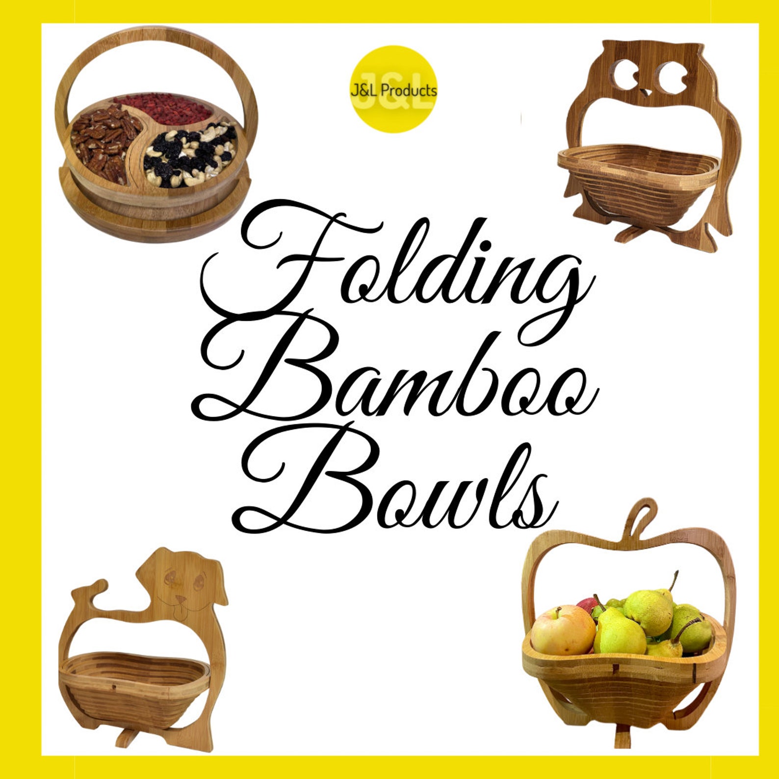 Bamboo Folding Bowl Fruit Bowl Egg Basket Chicken Kitchen Dining Room ...