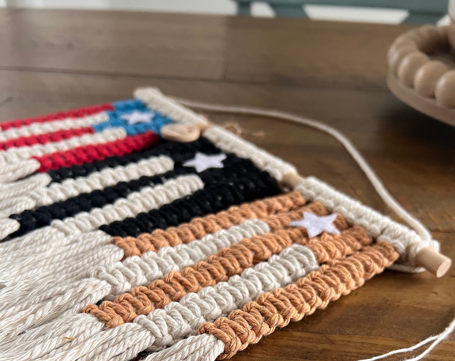 Three Puerto Rico Flags | Puerto Rico Macrame Flags | Puerto Rico ...