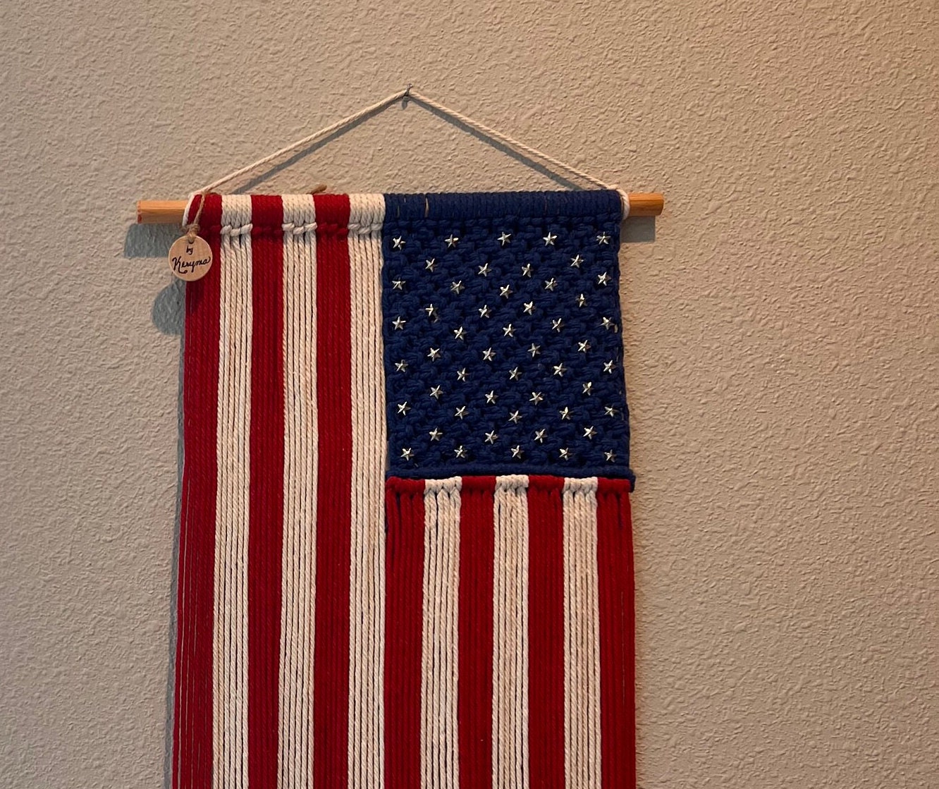 Macrame USA Flag | Wall Décor | Front Door Hanger | American Flag ...