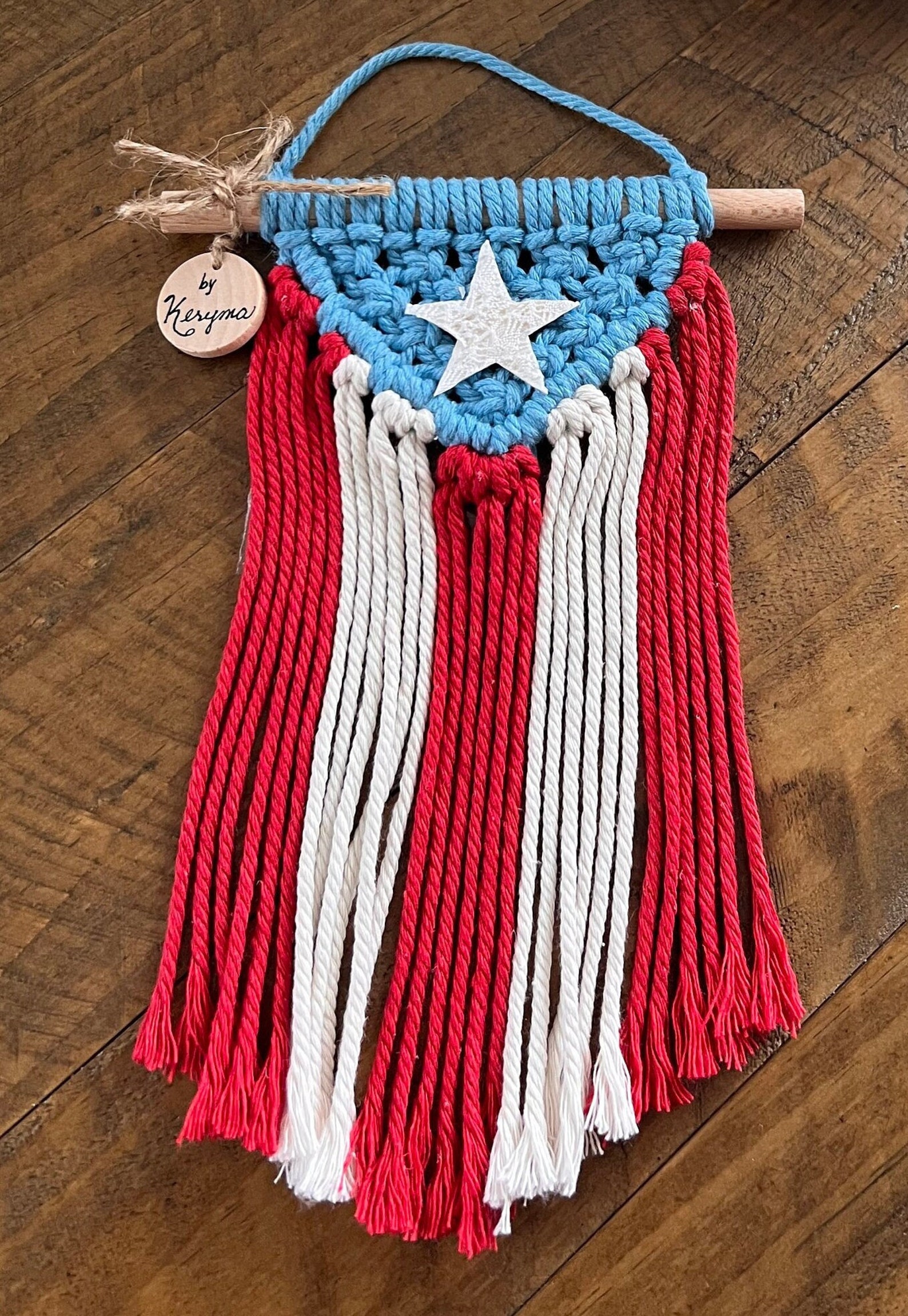 Puerto Rico Macrame Flag / Puertorican Flag / Puerto Rico / Small Flag ...