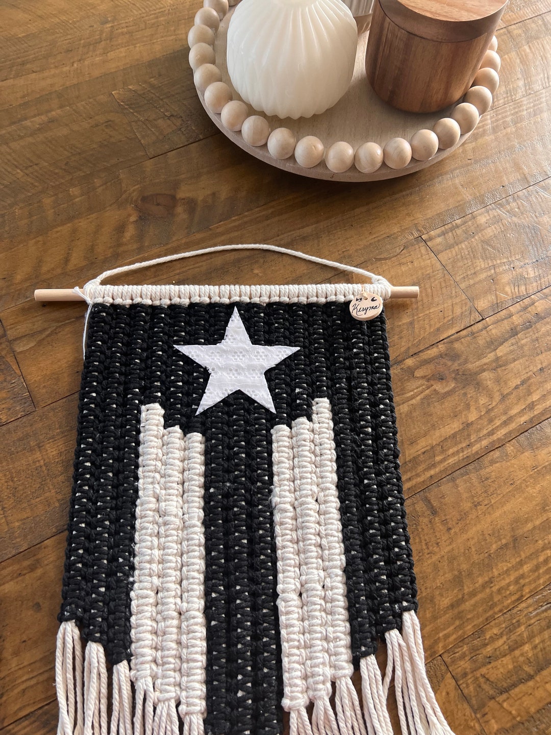 Puerto Rico Flag / Luxe Macrame Wall Hanging / Puerto Rican - Etsy