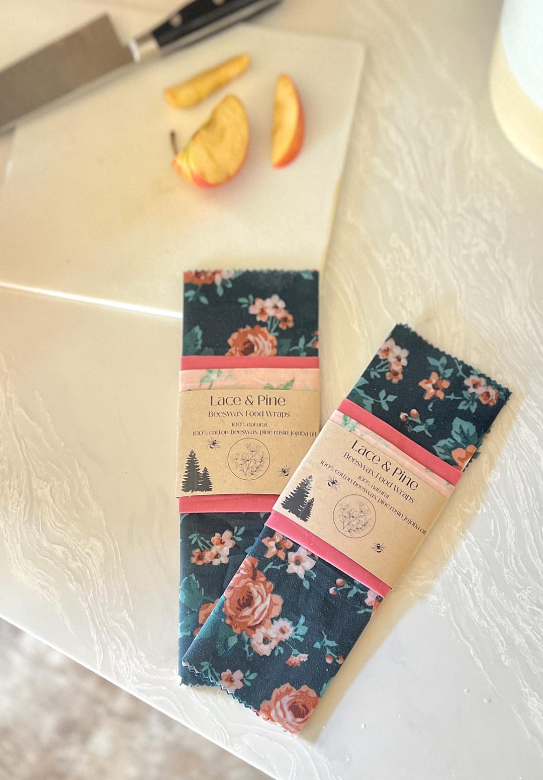 Beeswax Wraps, Reusable Food Wraps, Natural Wraps, Eco-friendly, Jojoba ...