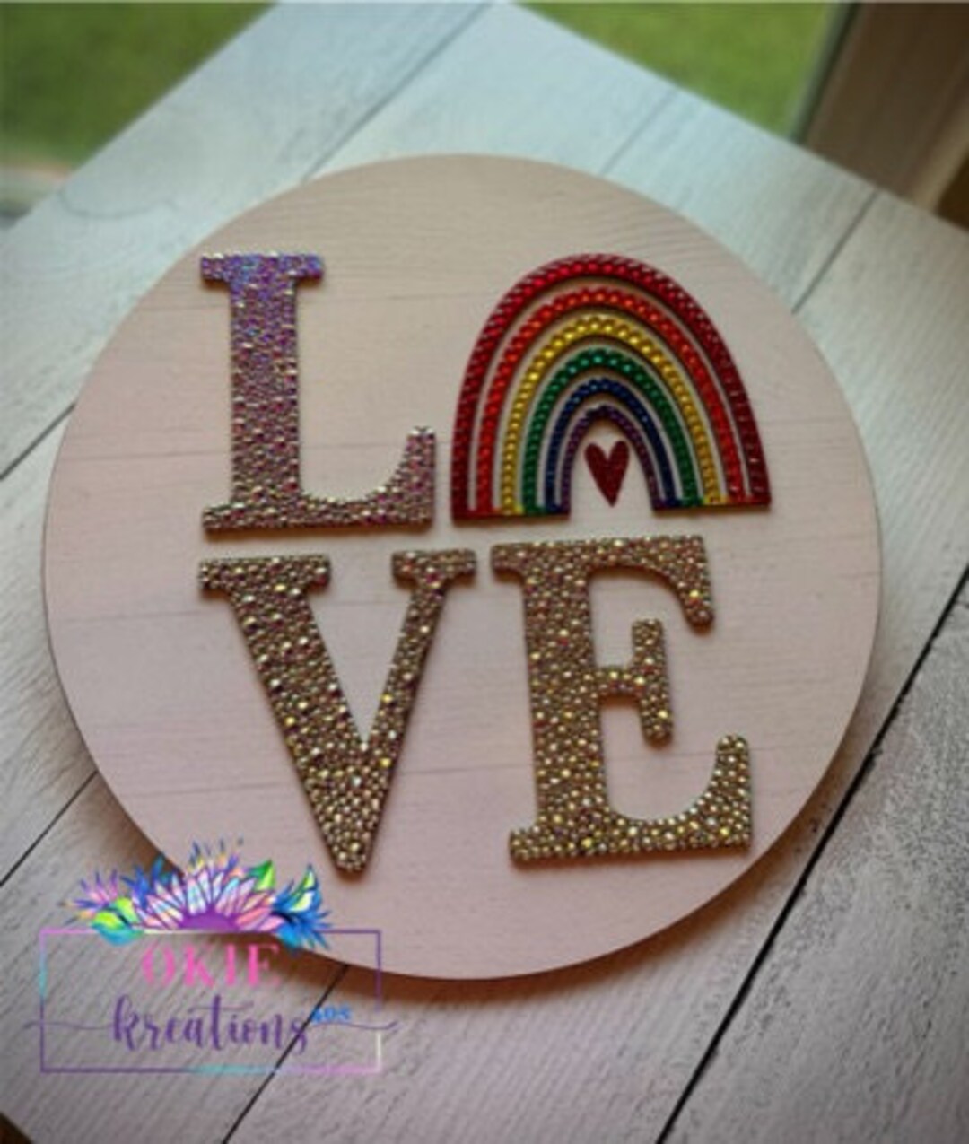Rainbow Love Sign: Crystal Bling Home Decor - Etsy
