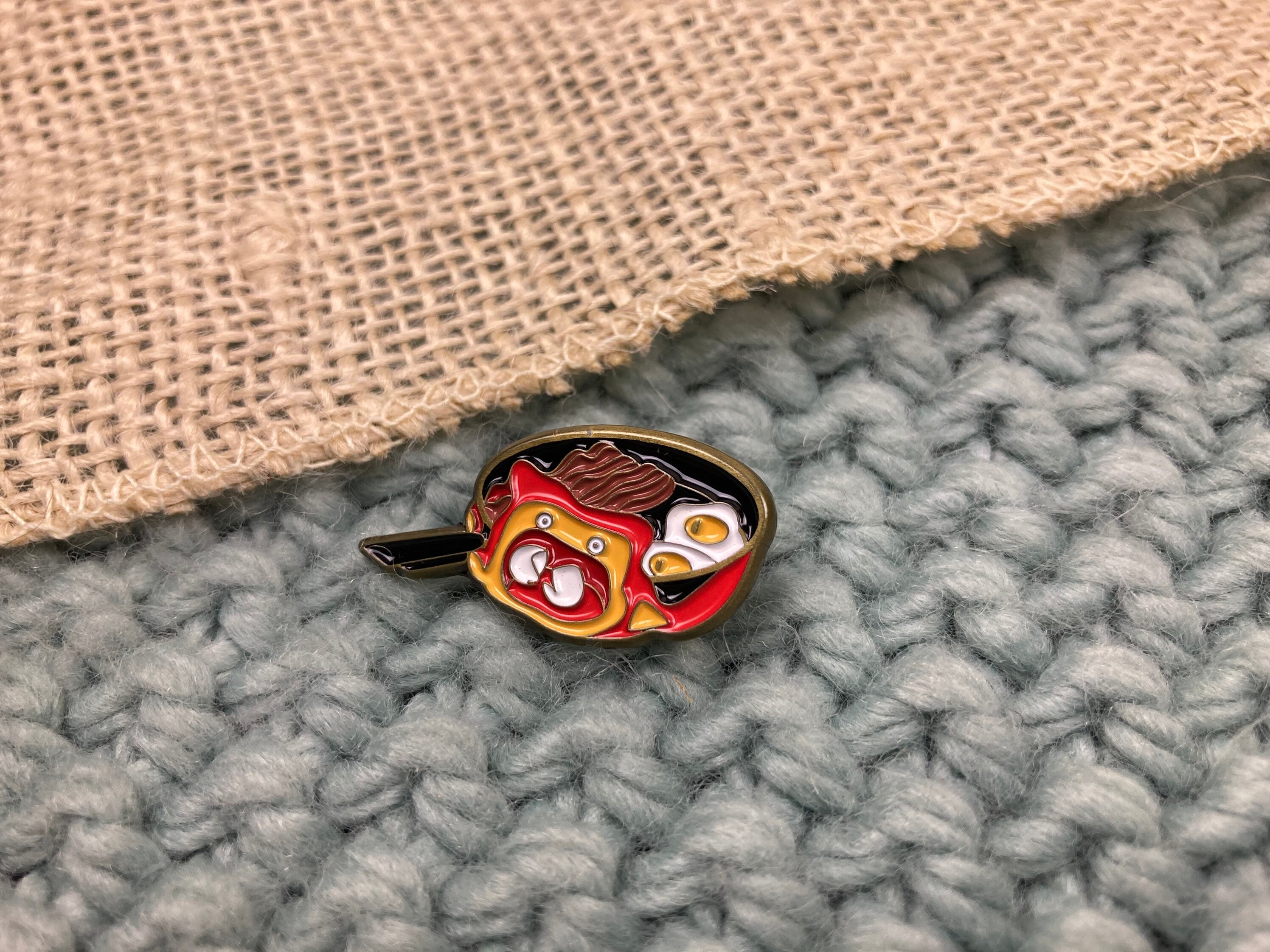 Howls Moving Castle calcifer Enamel Pin Badge Studio | Etsy UK