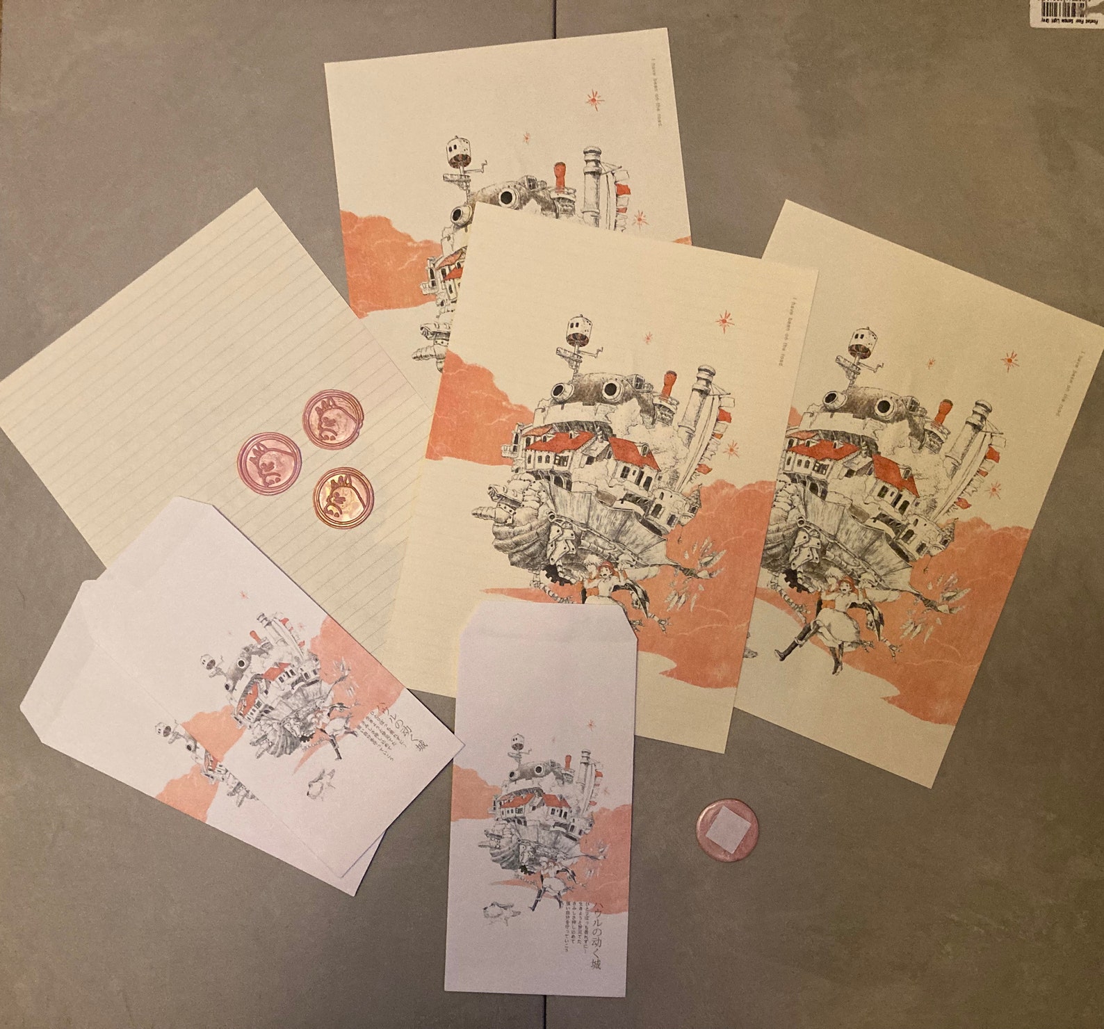 Studio Ghibli Writing Set Spirited Away Howls Moving | Etsy