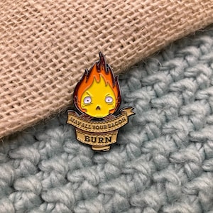 Howl’s Moving Castle ‘calcifer’ Enamel Pin Badge - May All Your Bacon ...