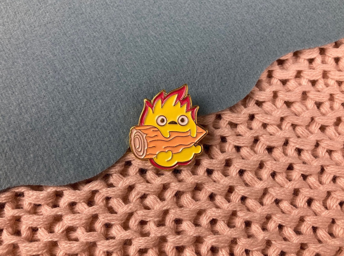 Howls Moving Castle calcifer Pin Badge Studio Ghibli - Etsy UK