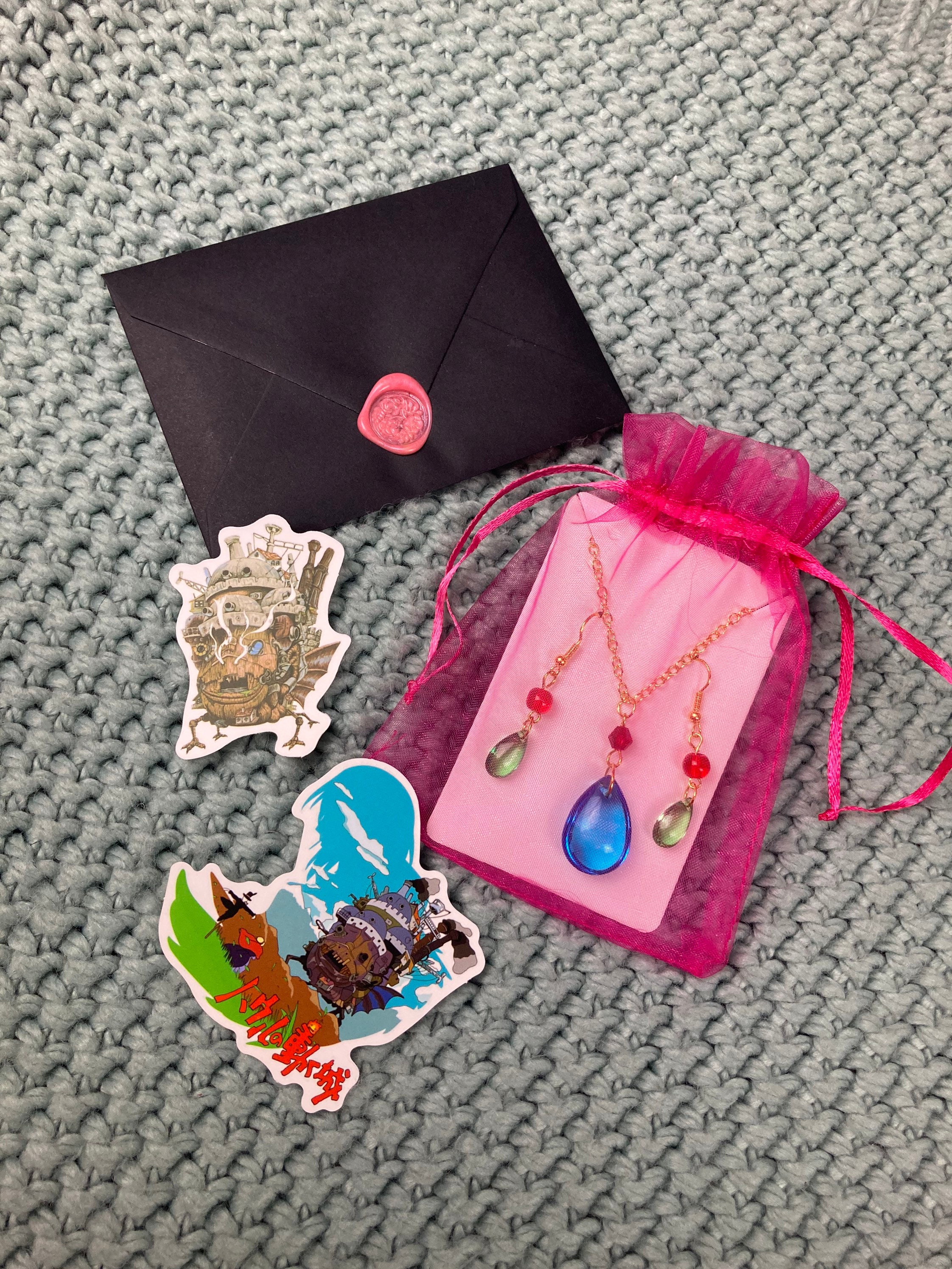 Howls Moving Castle Necklace & Earrings Set Studio Ghibli - Etsy UK