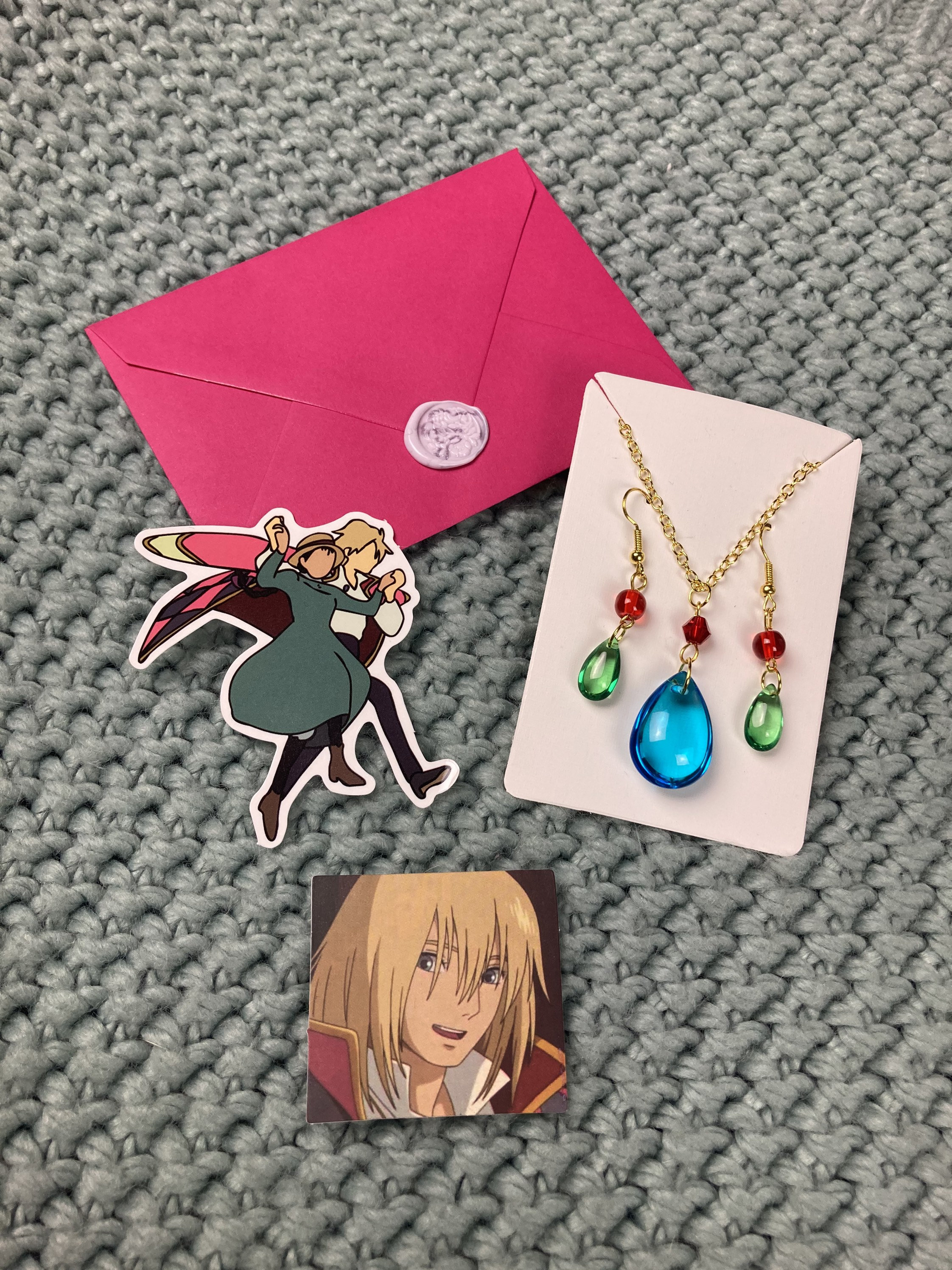 Howls Moving Castle Necklace & Earrings Set Studio Ghibli - Etsy UK