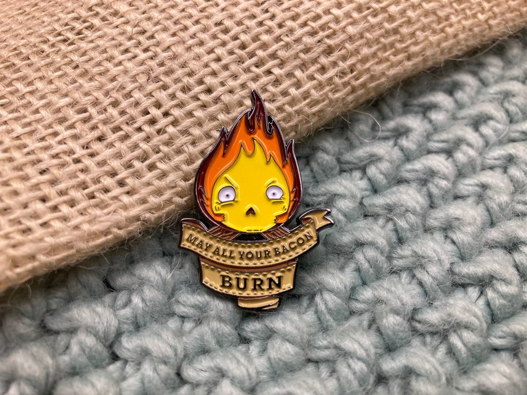 Howl’s Moving Castle ‘calcifer’ Enamel Pin Badge - May All Your Bacon ...