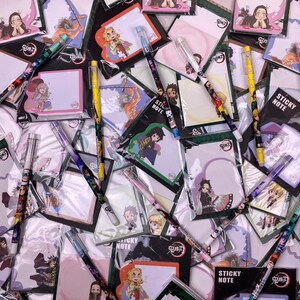 Demon Slayer Stationery Bundle - Stickers, Memo Pad & Pen - Stationery ...