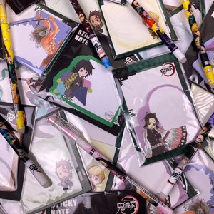 Demon Slayer Stationery Bundle - Stickers, Memo Pad & Pen - Stationery ...