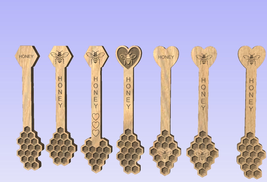 Honeycomb Honey Dipper CNC Cut File, Vectric Aspire, V-carve (digital ...