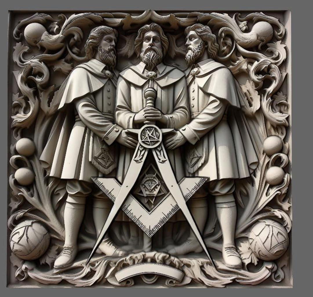 Masonic CNC STL File Digital Download Freemason Masonic Art 3d ...