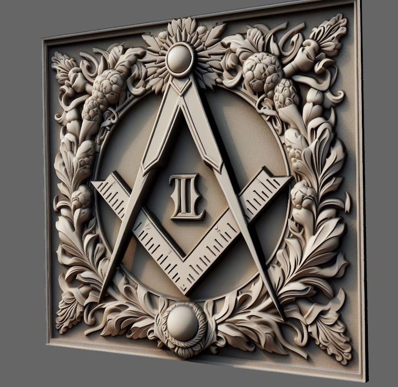 Masonic CNC STL File Digital Download Freemason Masonic Art 3d ...