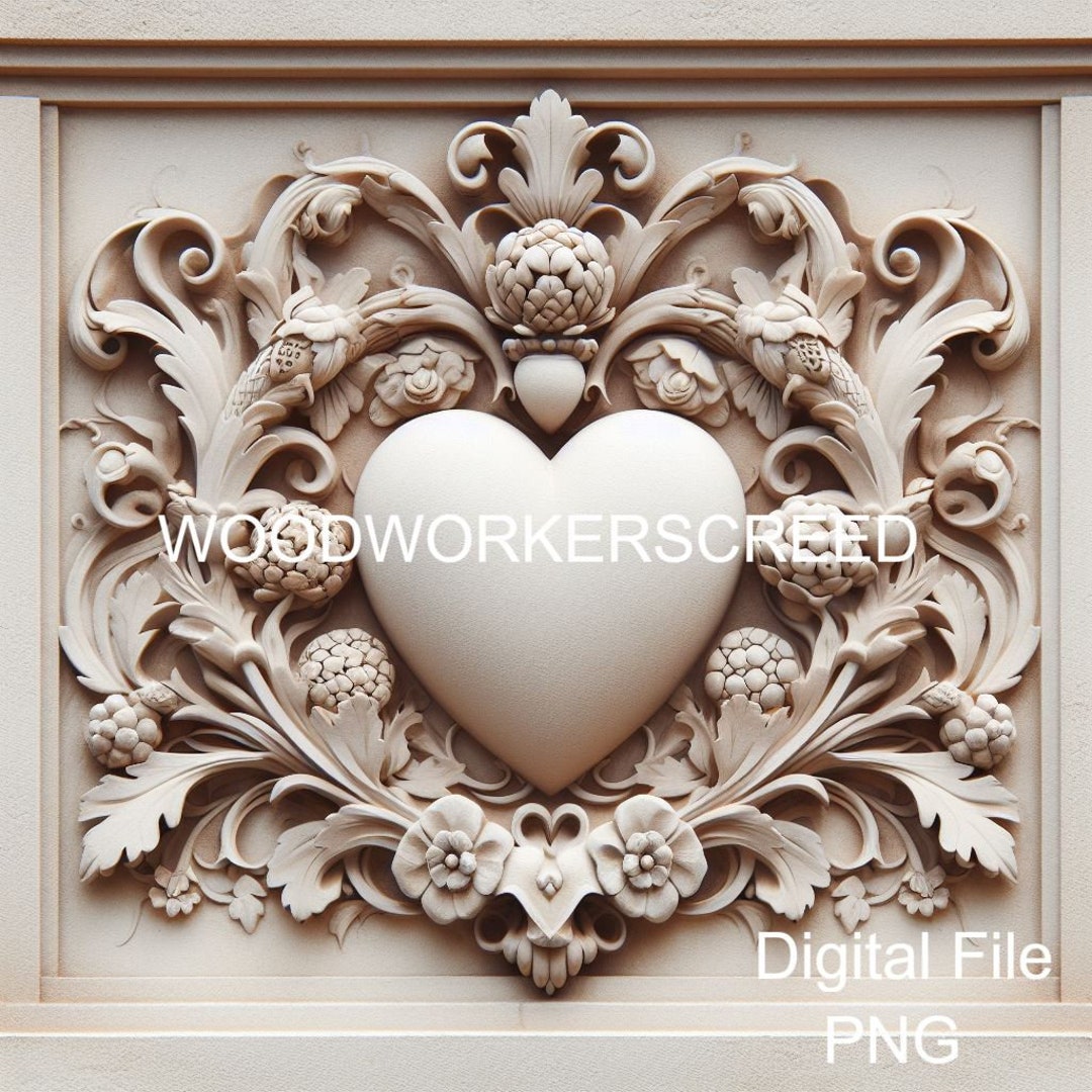 Heart Laser Engraving, PNG, 3D Illusion, Laser Engraving File, Digital ...