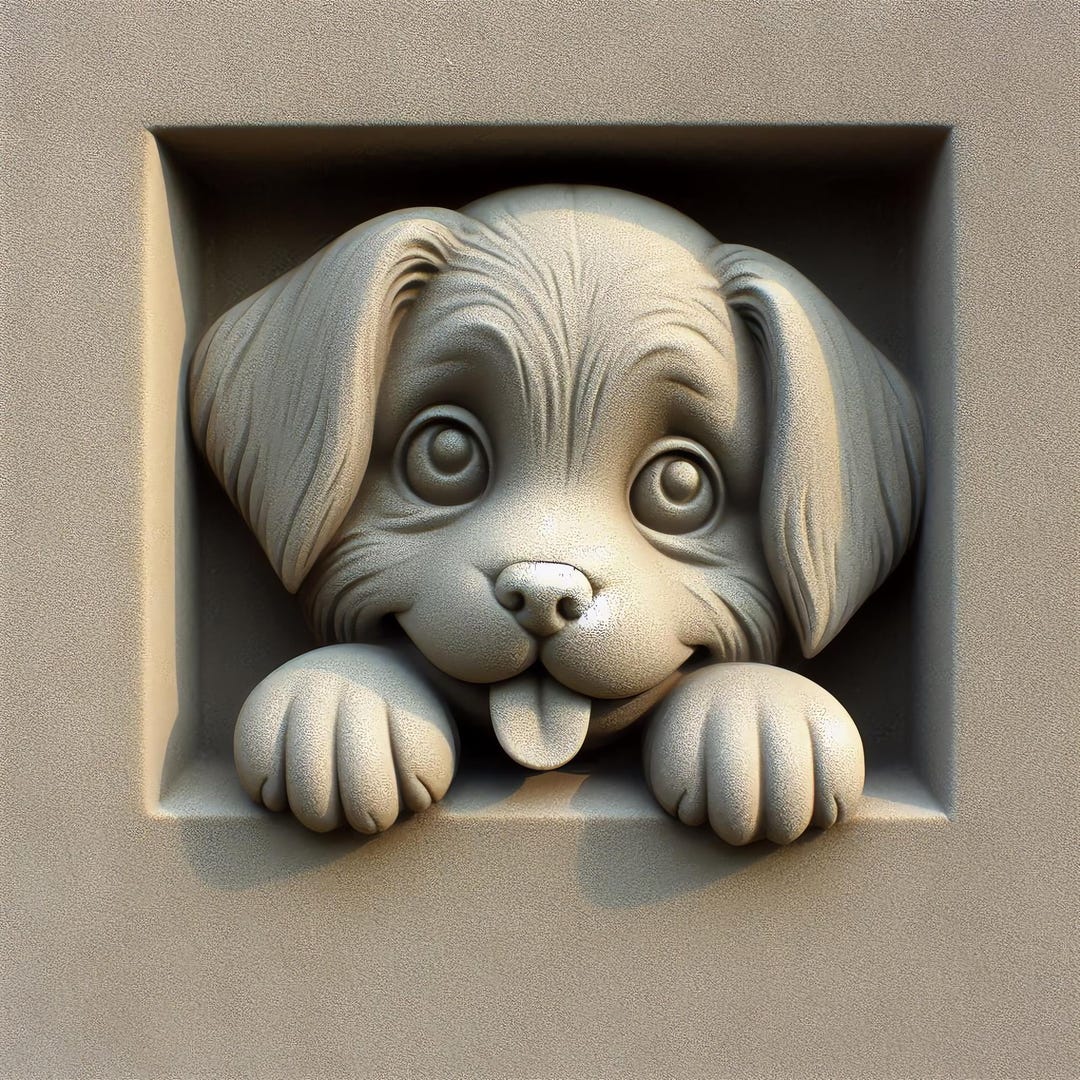 Cute Peeking Puppy 3D Model - Digital Download STL ,PNG and Also Files ...